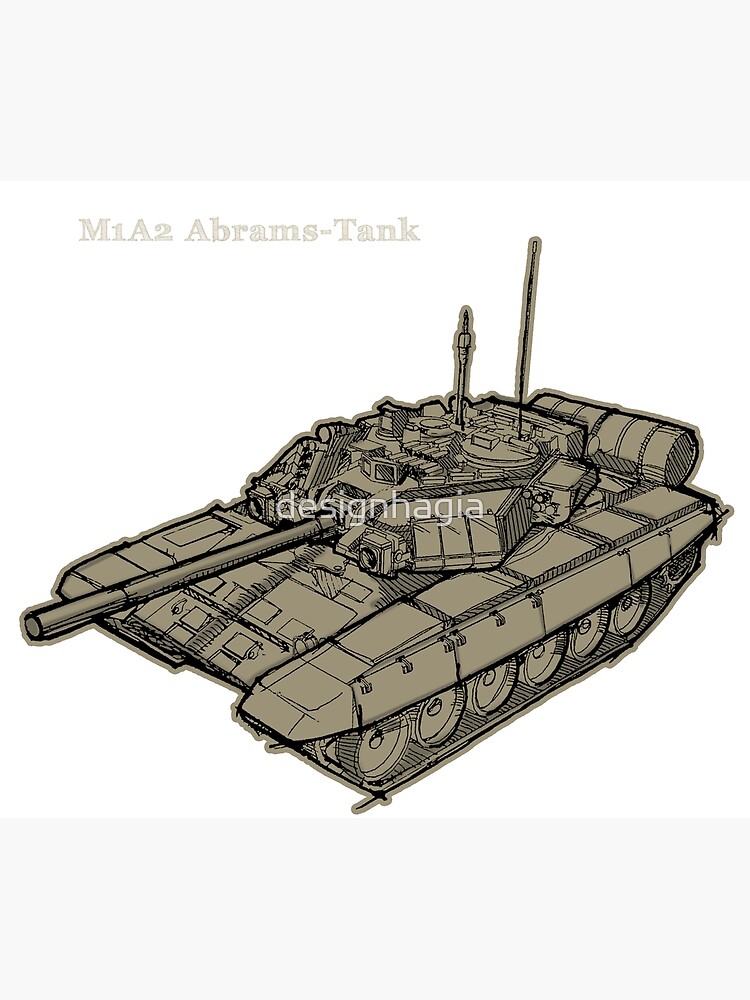 "M1A2 Abrams-Tank sketch " Throw Blanket for Sale by designhagia ...