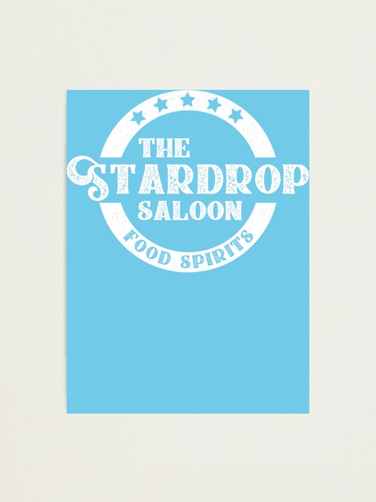 "The Stardrop Saloon Pub Logo Stardew Valley White Logo Relaxed Fit T ...