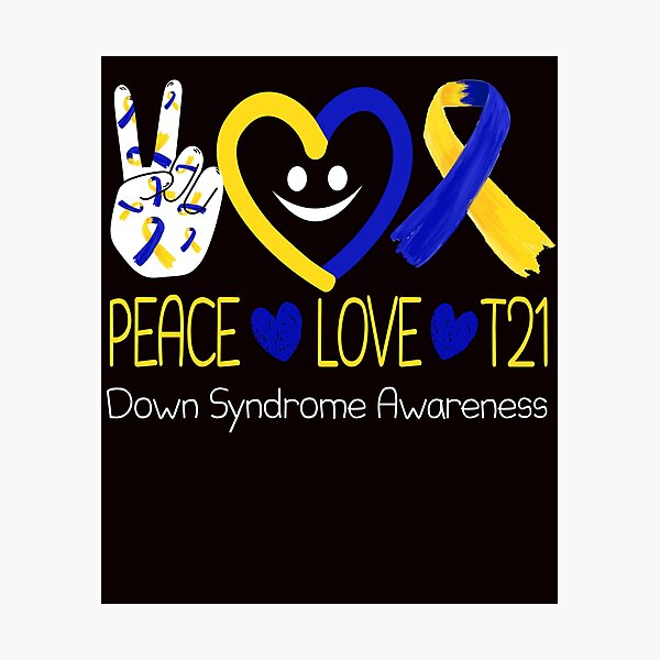 Lámina fotográfica «Peace Love T21 Trisomía 21 Síndrome de Down ...