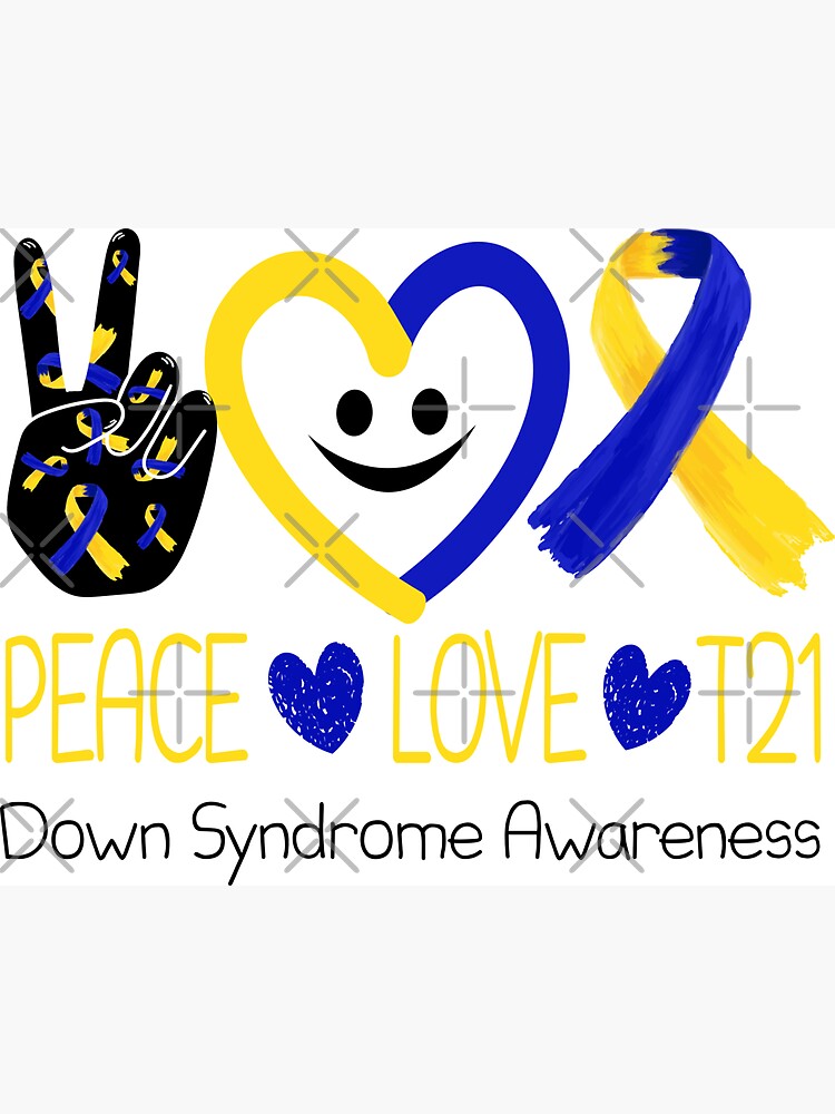 Imán «Peace Love T21 Trisomía 21 Síndrome de Down Cromosoma 21 Extra ...