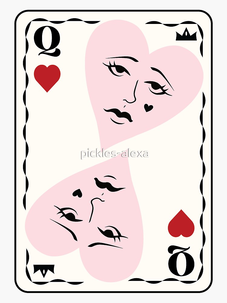 "Queen of Hearts" Sticker for Sale by pickles-alexa | Redbubble