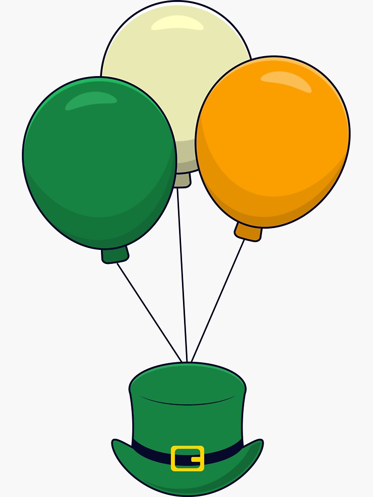 "Irish Flag Balloons- Vector Illustration - Cartoon Graphics" Sticker ...