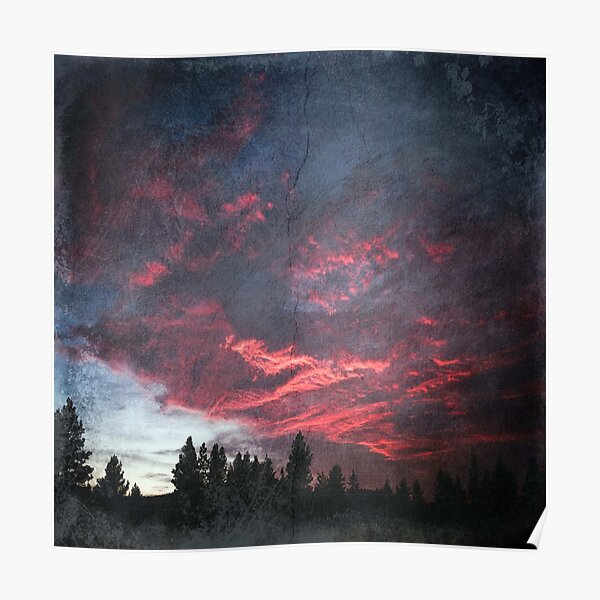 "Red clouds above the forest trees" Poster for Sale by CreatorMundi ...