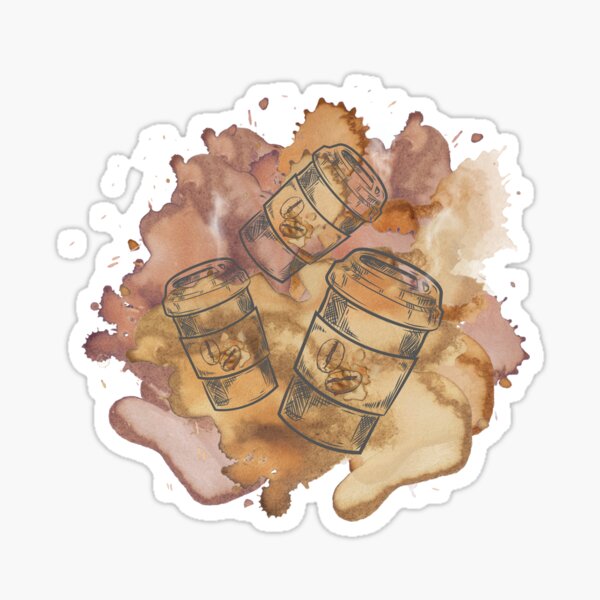 "Spilled coffee splash print" Sticker for Sale by ArtRevisit | Redbubble