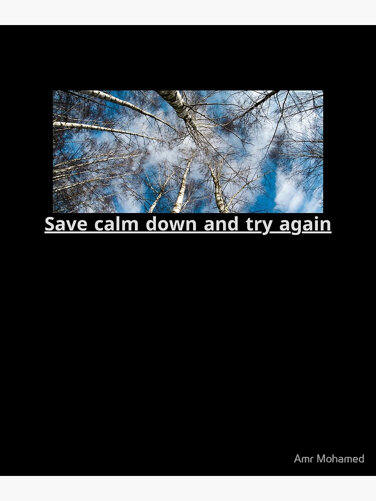 "Save calm down and try again" Poster by AmrMohamedAbde | Redbubble
