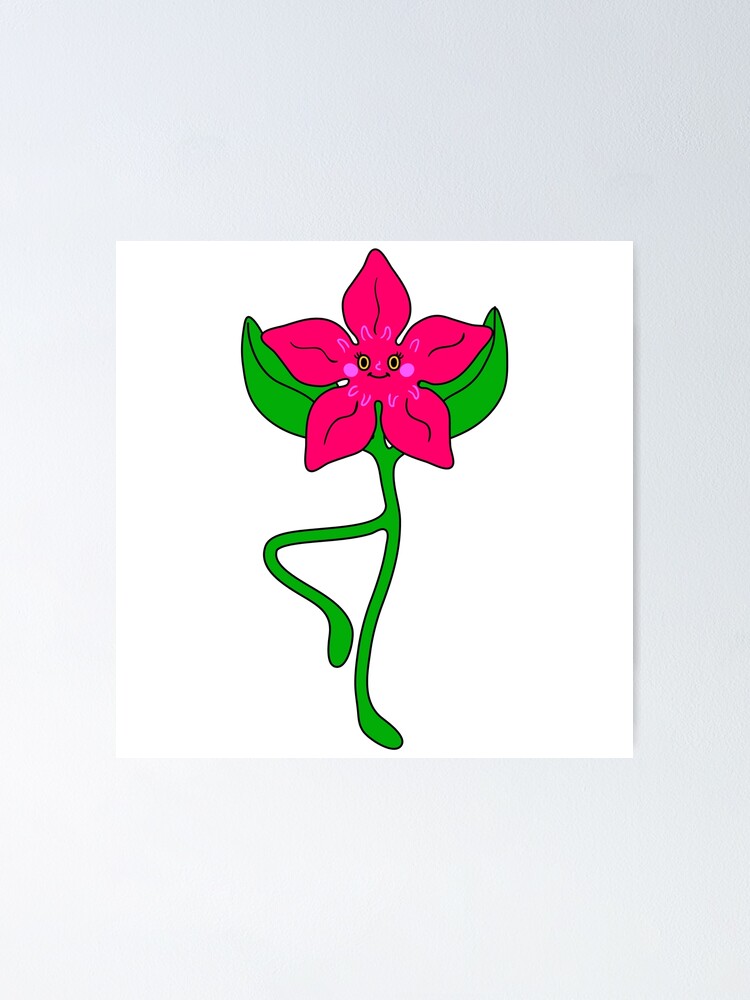 "Cartoon Pink Dancing Flower" Poster for Sale by filipjugowiec | Redbubble