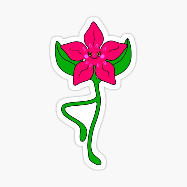 "Cartoon Pink Dancing Flower" Sticker for Sale by filipjugowiec | Redbubble