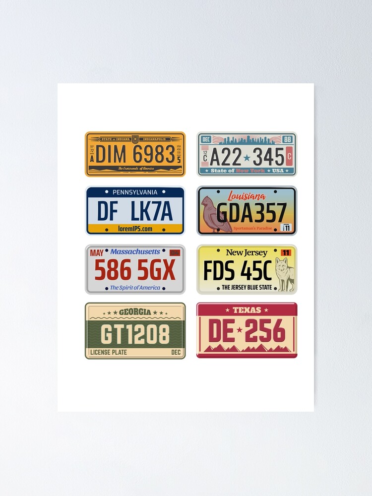 "Number Plates" Poster for Sale by SaharEjaz | Redbubble