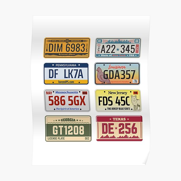 "Number Plates" Poster for Sale by SaharEjaz | Redbubble