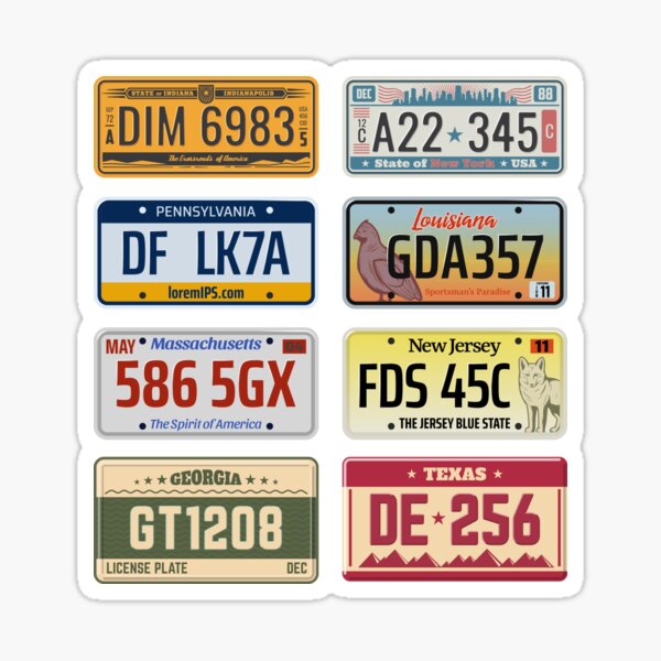 "Number Plates" Sticker for Sale by SaharEjaz | Redbubble