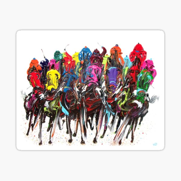 "Horse Race" Sticker for Sale by chowder-head | Redbubble