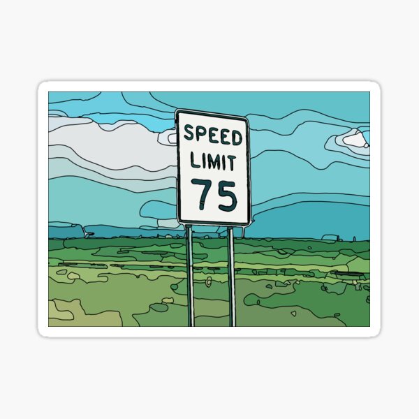 "Speed Limit 75 Street Sign" Sticker by Sorgetown | Redbubble