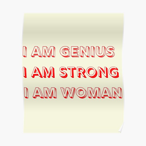 "I am Woman- genius- strong- Inspirational & Motivational simple font ...