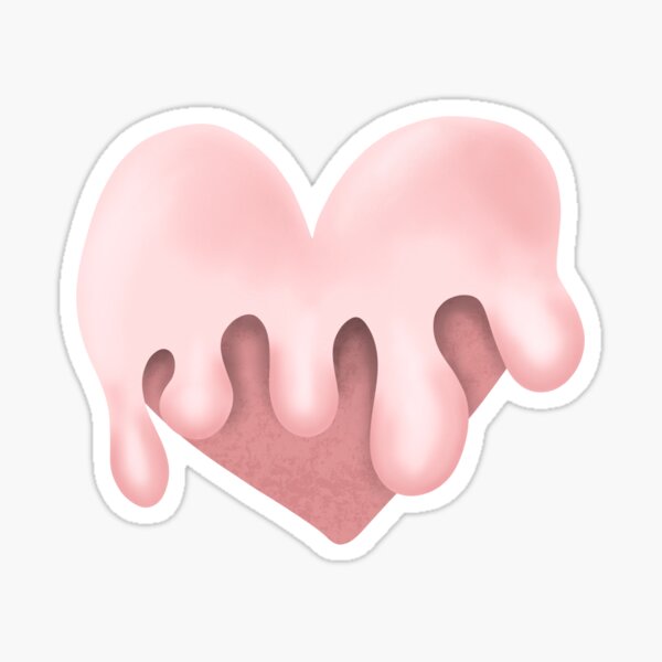 "Pink drip heart" Sticker for Sale by mebrure | Redbubble