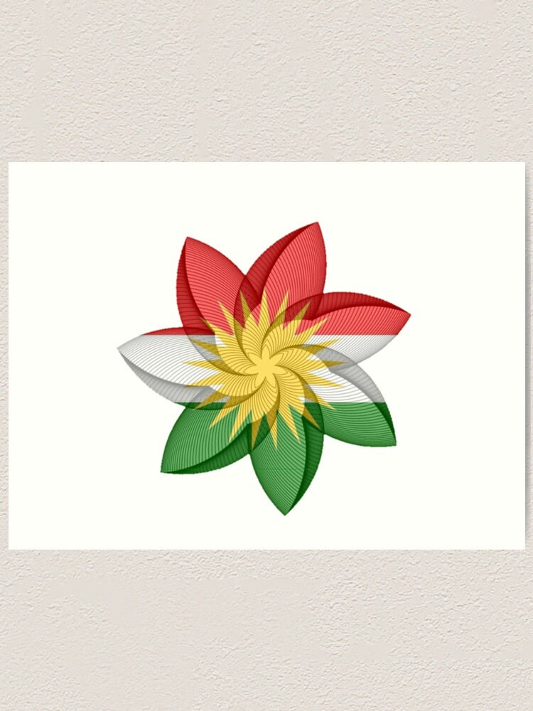 "Kurdish Flag The flower" Art Print for Sale by KurdishShops | Redbubble