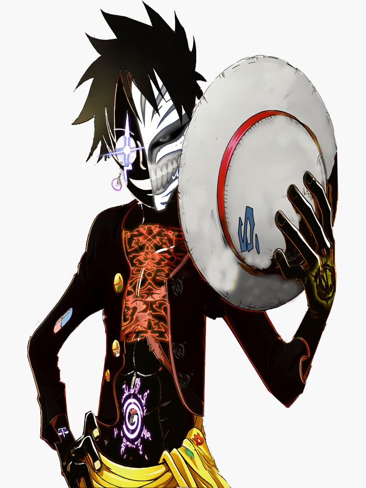 "Glowing Mask Luffy" Sticker by JenniferNoHK | Redbubble