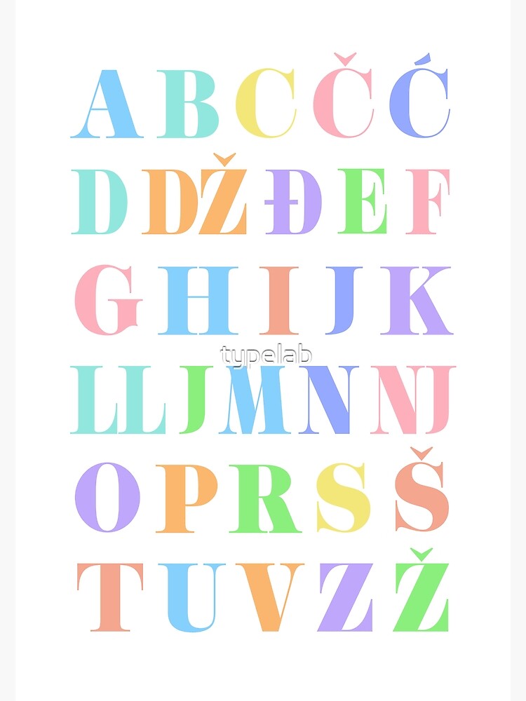"Children's Croatian Alphabet Chart, Croatia Language Chart, Pastel ...