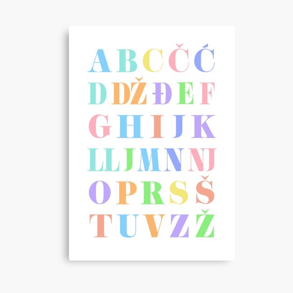 "Children's Croatian Alphabet Chart, Croatia Language Chart, Pastel ...