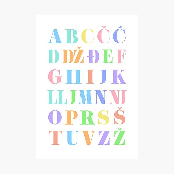 "Children's Croatian Alphabet Chart, Croatia Language Chart, Pastel ...