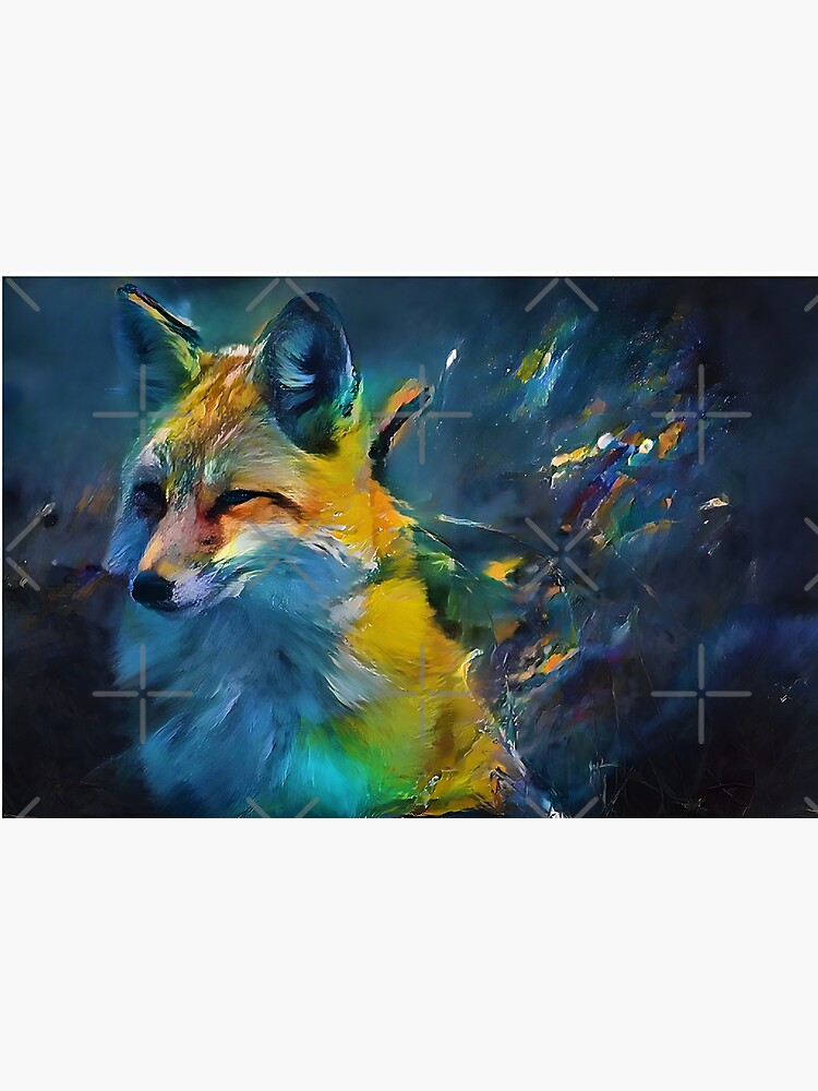 Poster « Toile de papier peint renard, peinture à l’huile de renard ...