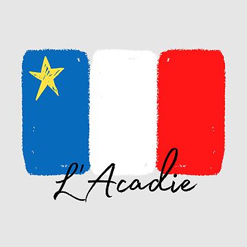 "Acadian Flag (Painted Style with French "L'Acadie" text)" Sticker for ...