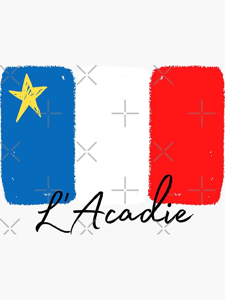 "Acadian Flag (Painted Style with French "L'Acadie" text)" Sticker for ...