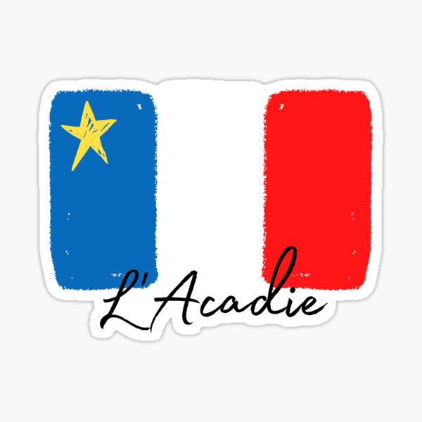 "Acadian Flag (Painted Style with French "L'Acadie" text)" Sticker for ...