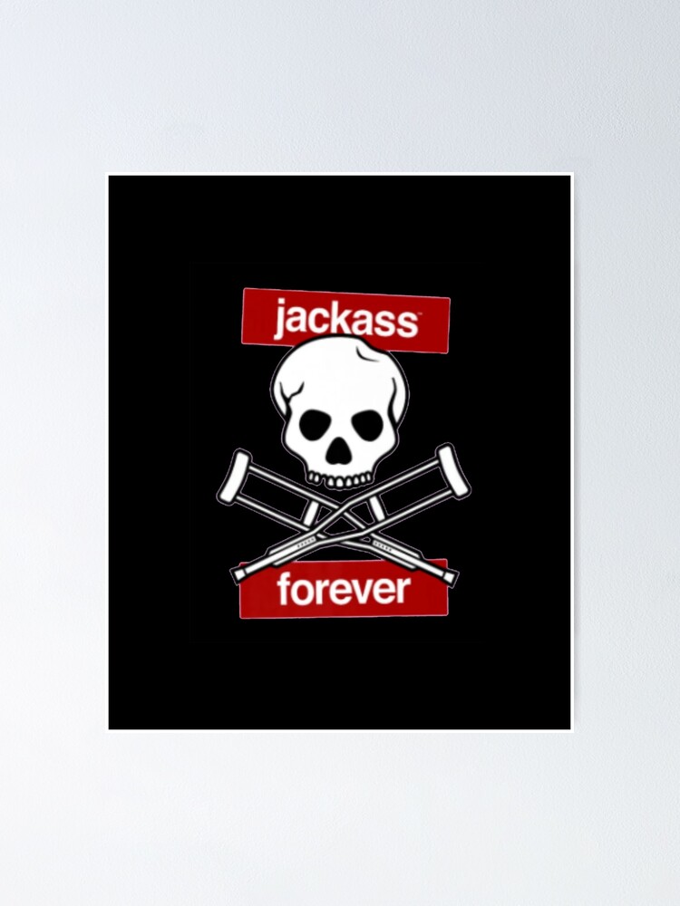 "Jackass Forever - Jackass Red Skull And Crutches Warning Logo" Poster ...