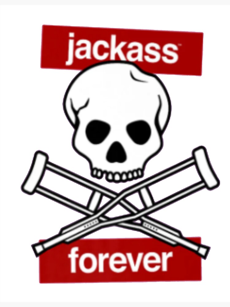 "Jackass Forever - Jackass Red Skull And Crutches Warning Logo" Magnet ...