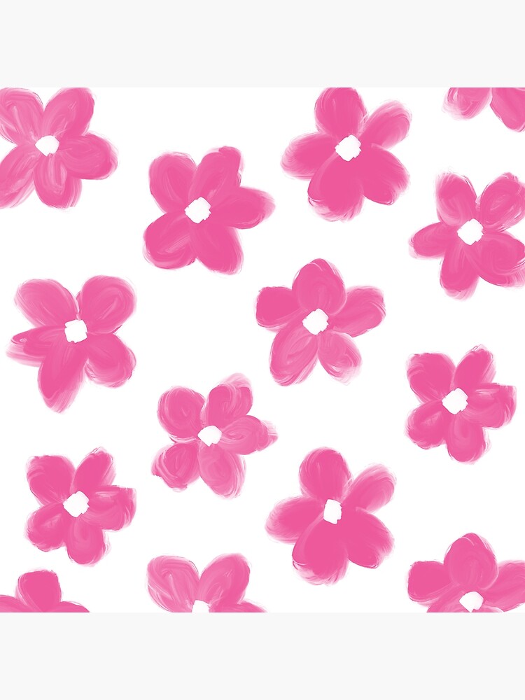 "Preppy Pink Flowers Minimalist Pattern" Poster for Sale by cadinera ...