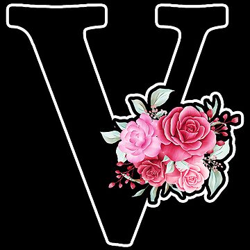 "V Letter with Rose Flowers" Sticker for Sale by Fast Print Solutions ...