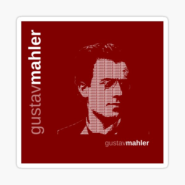 "Gustav Mahler typographic poster (red)" Sticker by CMYKStudio | Redbubble