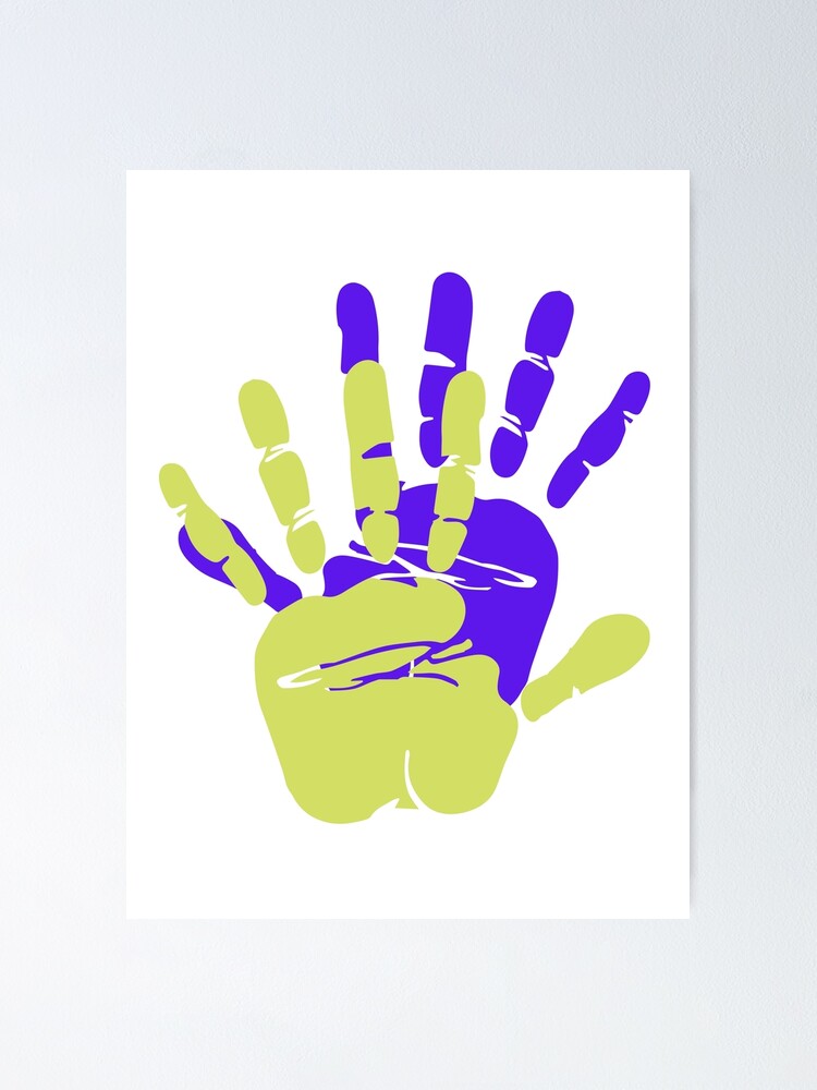 "coloured handprint" Poster for Sale by NIGEL365 | Redbubble