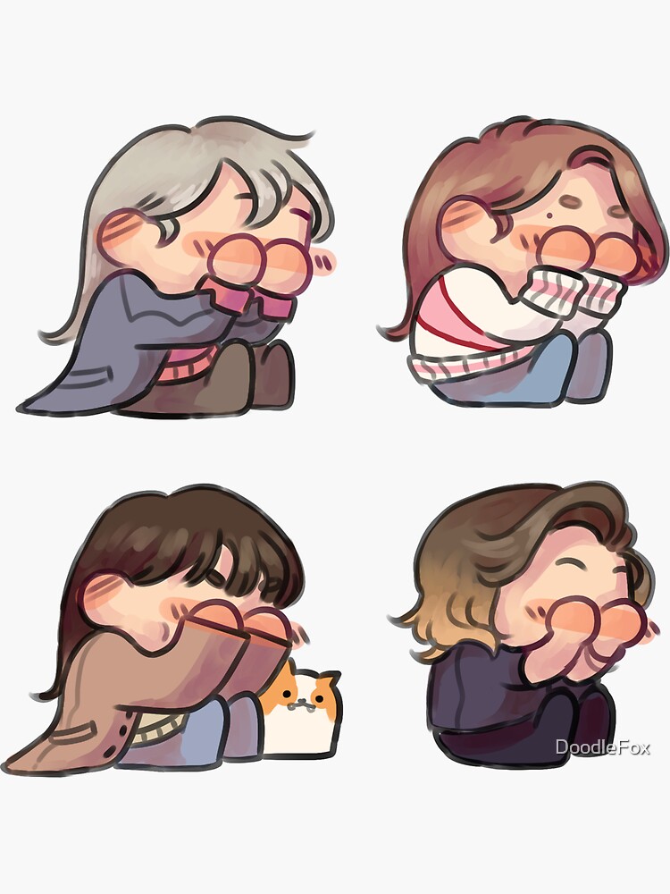 "shy" Sticker by DoodleFox | Redbubble