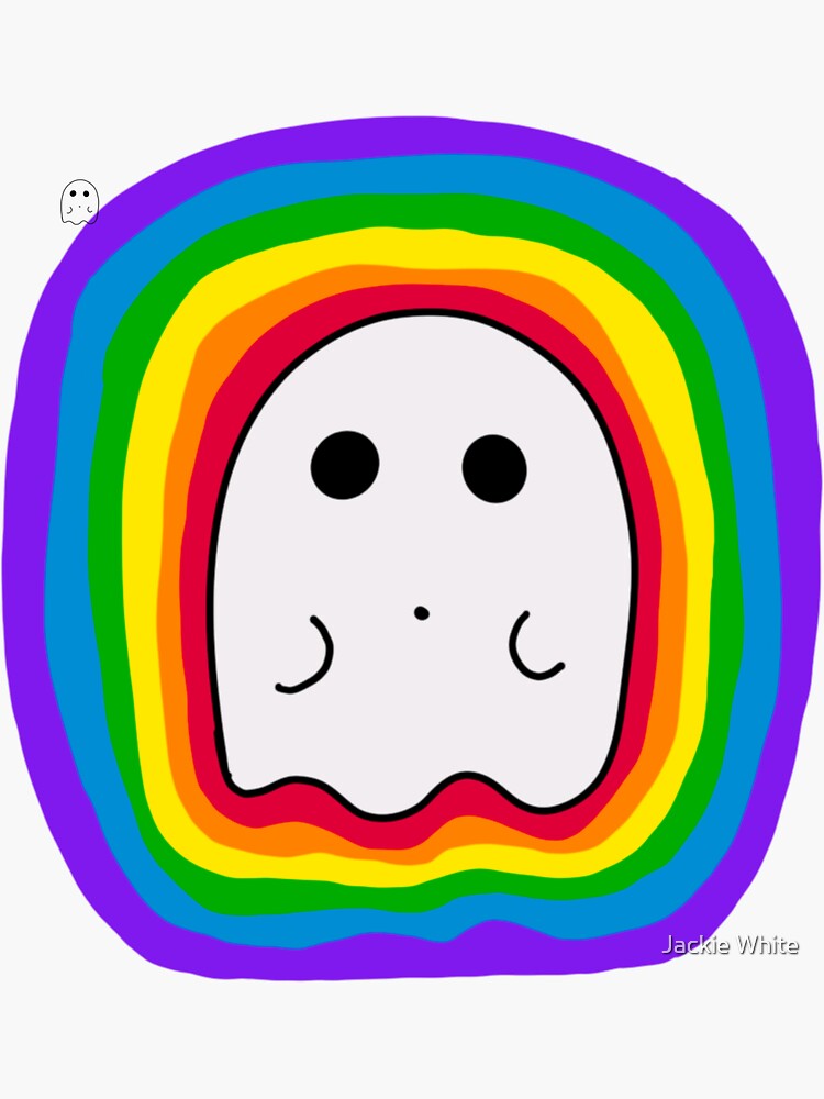 "Rainbow Ghost" Sticker by ImbueHue | Redbubble