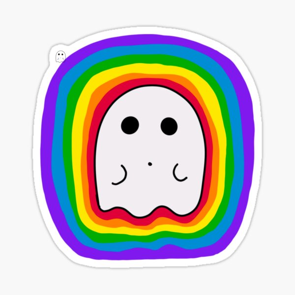 "Rainbow Ghost" Sticker by ImbueHue | Redbubble