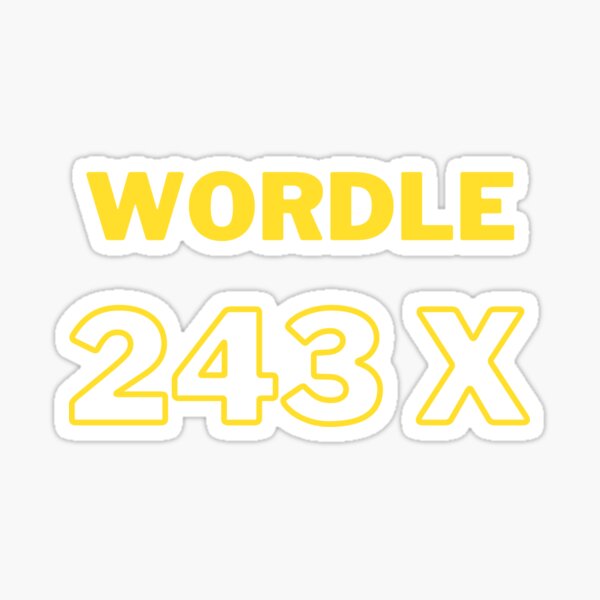 "Wordle 243 X" Sticker by GreenRoomStudio | Redbubble