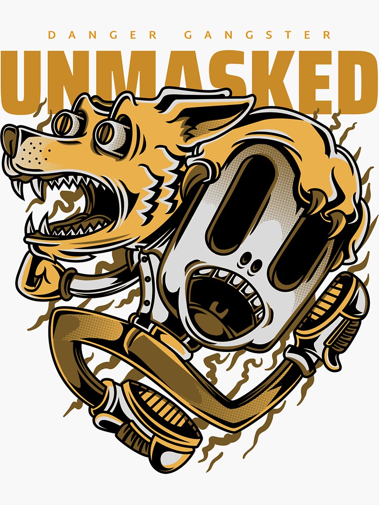 "UNMASKED" Sticker by Astonishingway | Redbubble
