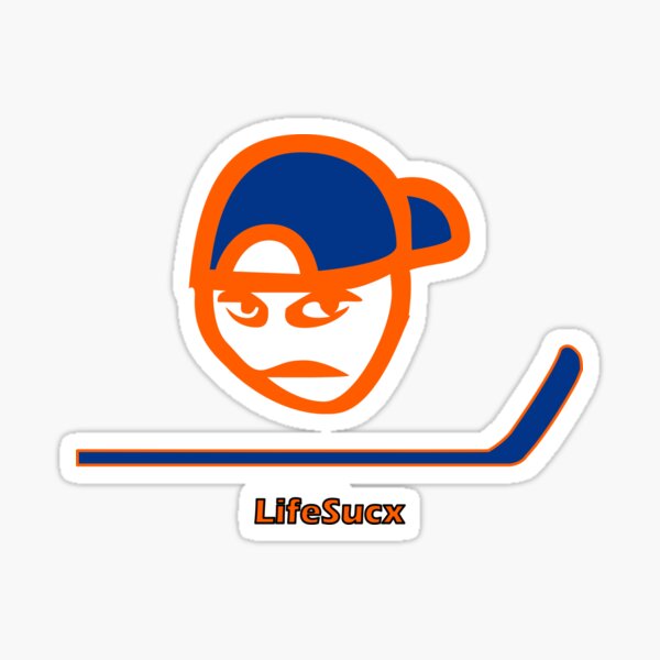 "New York Islanders Colors - LifeSucx Angry Guy" Sticker for Sale by ...