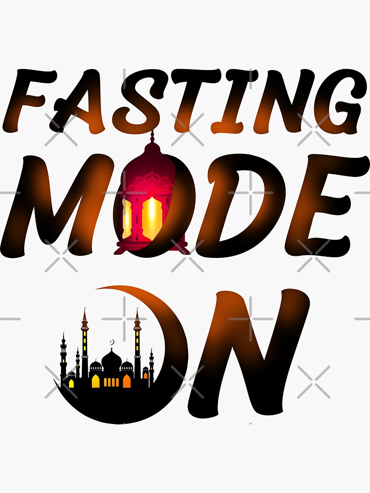 "Fasting mode on Ramadan lantern black" Sticker by Chaos-Touch | Redbubble
