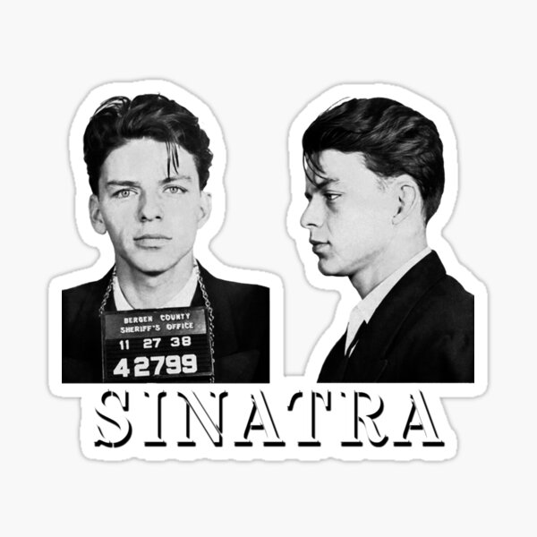 "Frank Sinatra Mugshot Sticker" Sticker by jaydacook5 | Redbubble