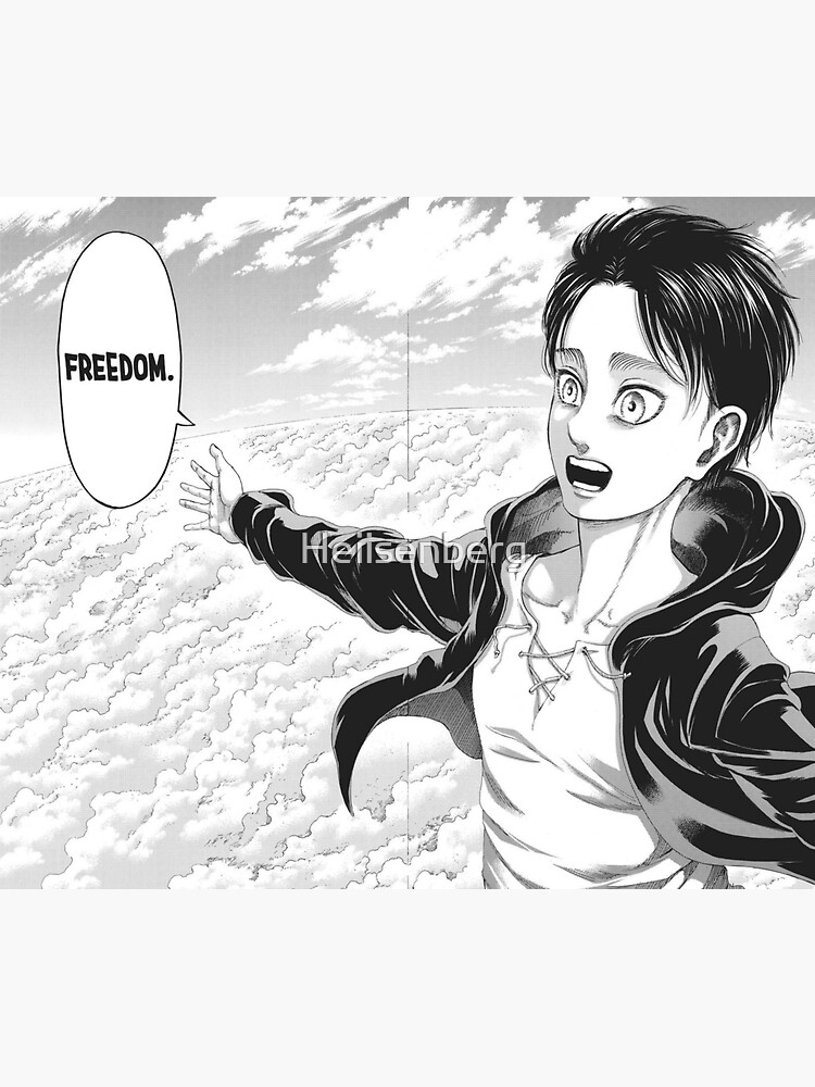 "Eren Jaeger freedom panel" Sticker by Heiisenberg | Redbubble