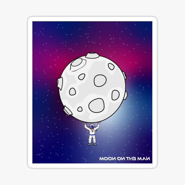 "Moon On the Man | Digital Art | Space Print" Sticker by jelledeboerr ...