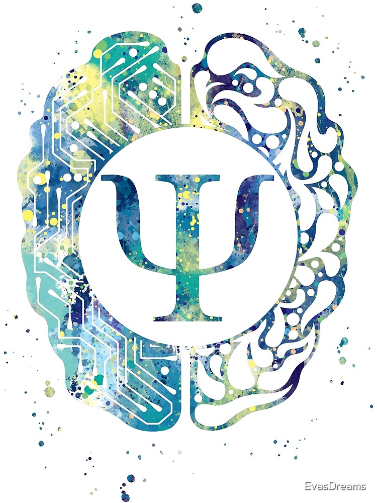 Póster «Psicología Símbolo Psi en el cerebro izquierdo y derecho» de ...