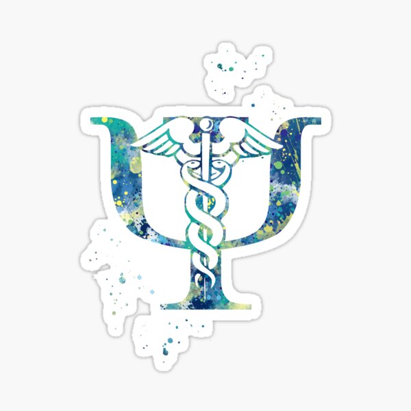 Pegatina «Símbolo de psiquiatría Psi y Vara de Asclepio» de EvasDreams ...