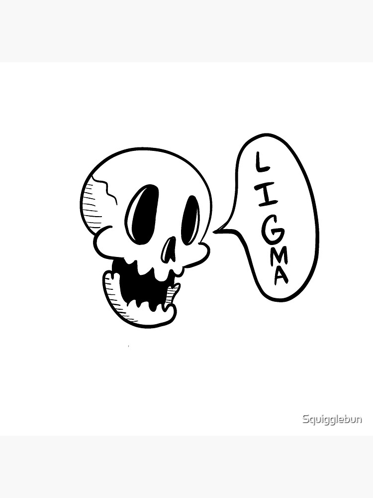 "Ligma Skull" Sticker by Squigglebun | Redbubble
