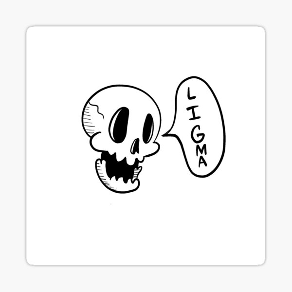 "Ligma Skull" Sticker by Squigglebun | Redbubble