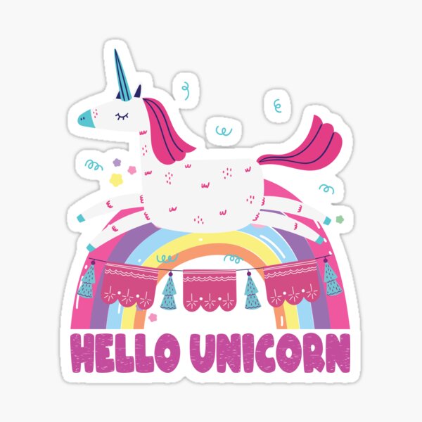 "Hello unicorn - Funny quotes" Sticker by VichallanStudio | Redbubble