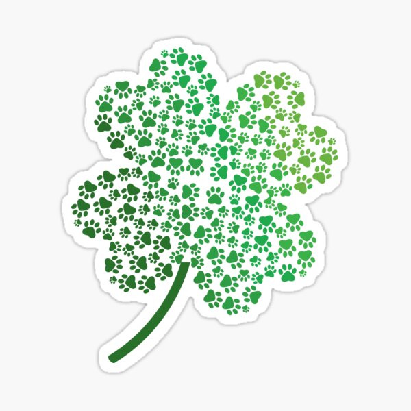 "Dog Paw 4 Leaf Clover" Sticker for Sale by Katherine Adwell | Redbubble