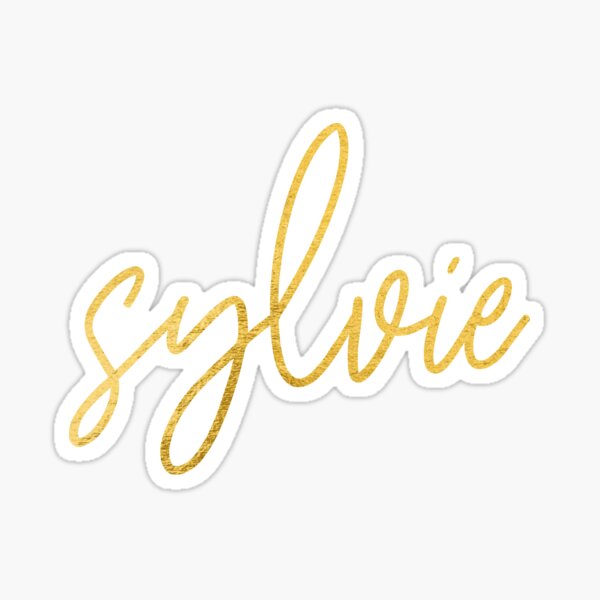 "sylvie (gold lettering)" Sticker by justineimagine | Redbubble
